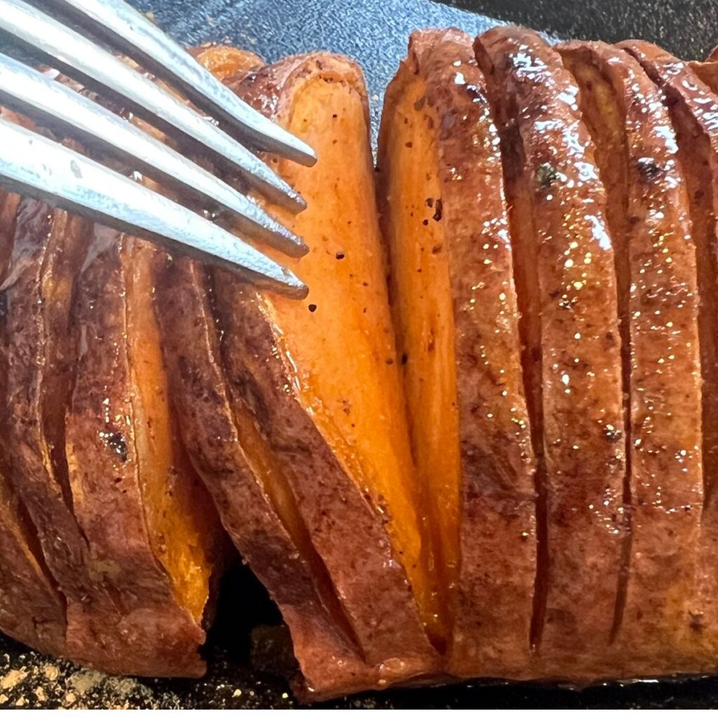Air Fryer Hasselback Sweet Potato Recipe - SueSeaQPI