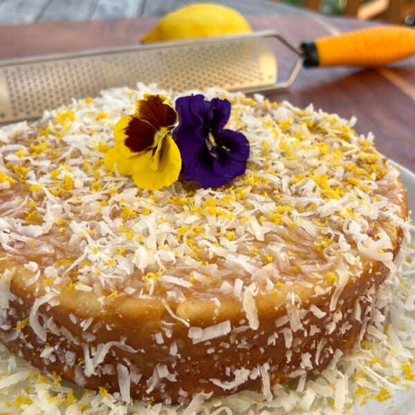 Moist Lemon Coconut Cake with Coconut-Lemon Glaze - SueSeaQPI